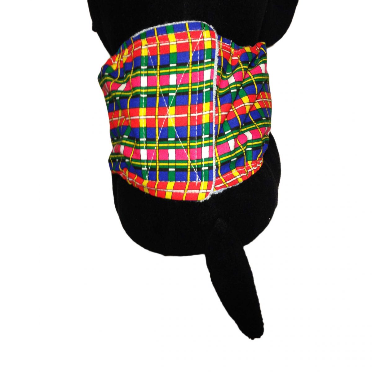 Barkertime Red and Blue Check Plaid Dog Belly Band