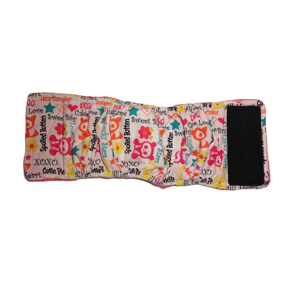 Barkertime Spoiled Rotten Sweet Baby on White Dog Belly Band