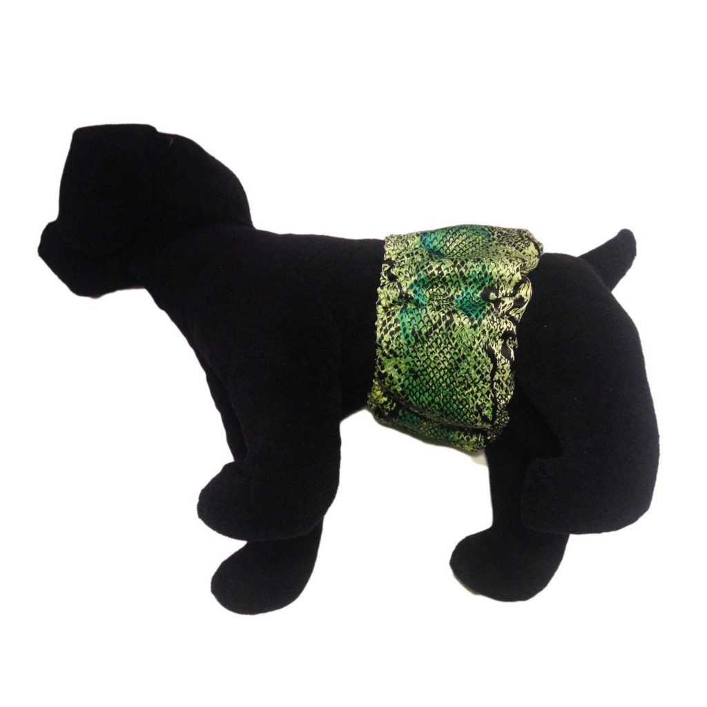 Barkertime Green Snake Skin Dog Belly Band