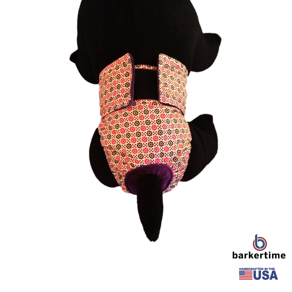 Barkertime Flower and Heart on Blue Waterproof Premium Cat Diaper ...