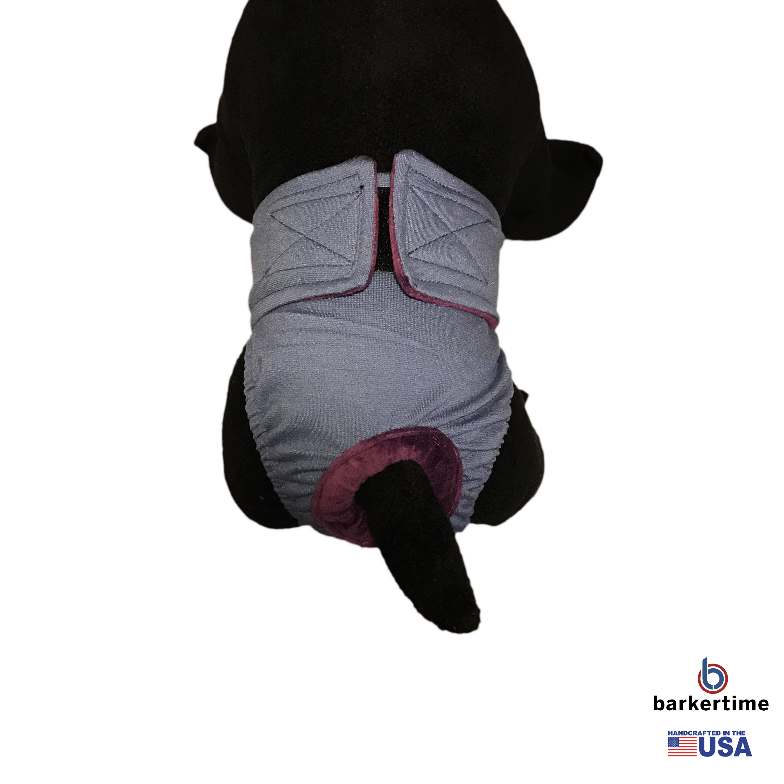 Barkertime Baby Blue Washable Cat Diaper - Made in USA