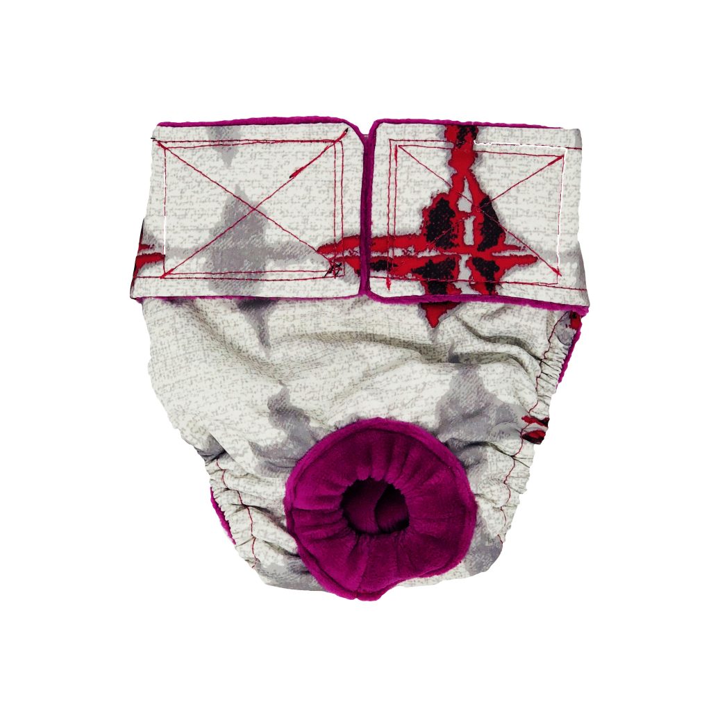 Barkertime Abstract Red Dog Diaper - Made in USA