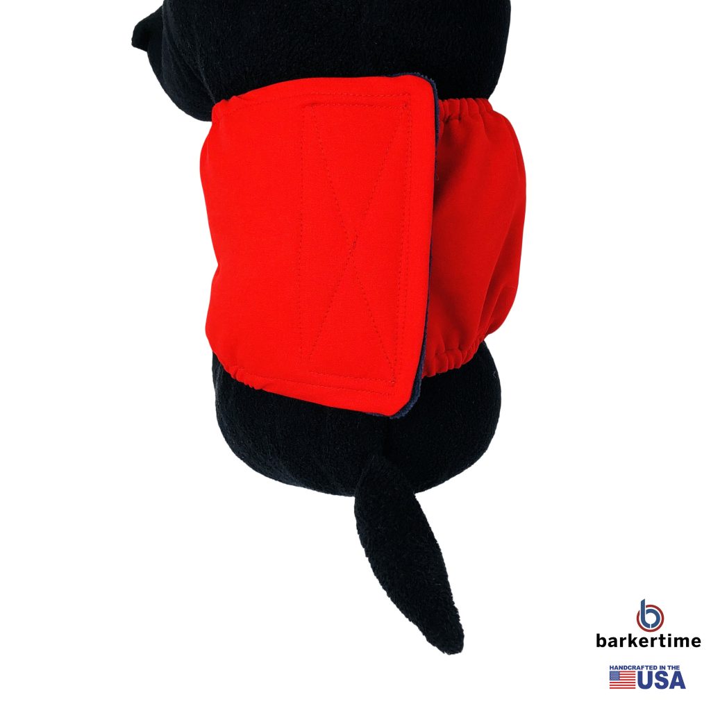 Cherry Red Dog Belly Band Male Wrap - Barkertime