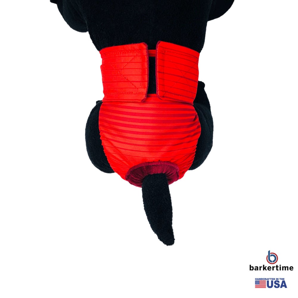 Barkertime Plaid and Heart Patch Cat Diaper - Made in USA