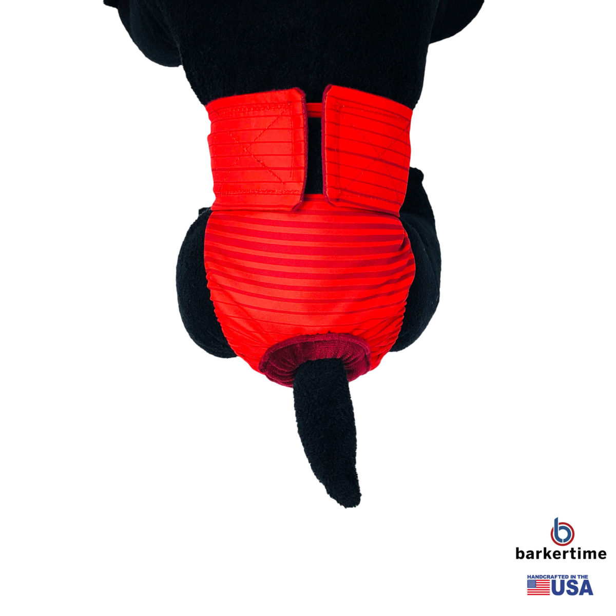 Barkertime Plaid and Heart Patch Cat Diaper - Made in USA