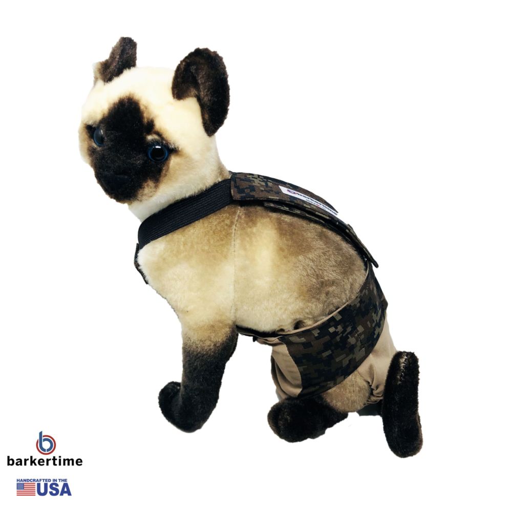 Chocolate Brown on Beige Escape-Proof Waterproof Premium Cat Diaper ...