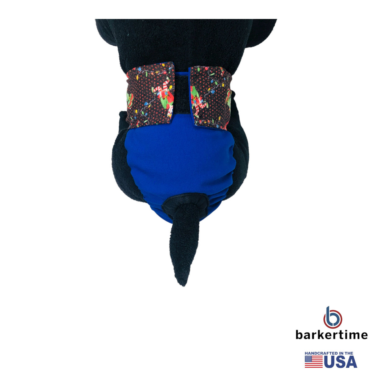 Barkertime Christmas Elves on Blue Dog Diaper