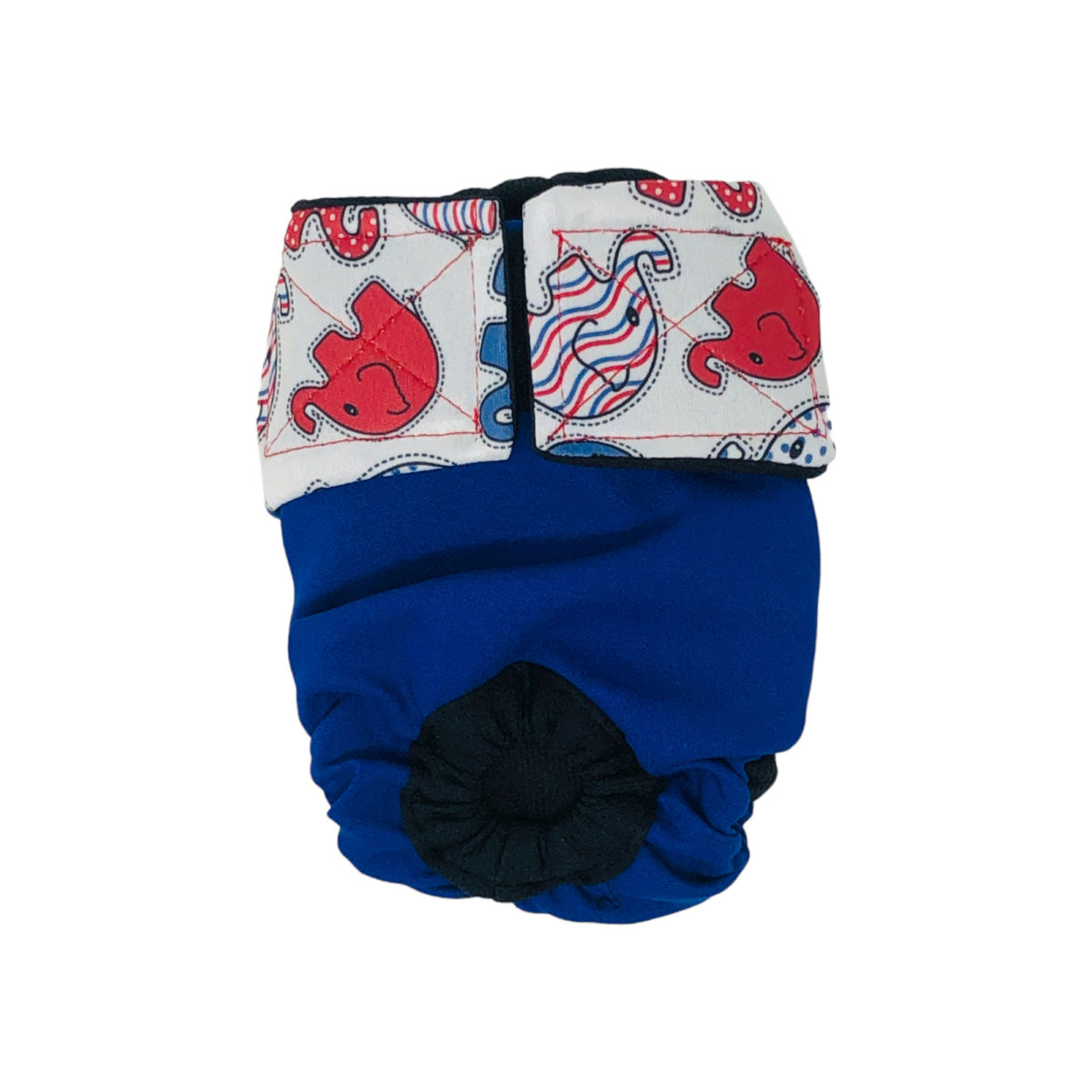 Barkertime Happy Elephants on Blue Dog Diaper