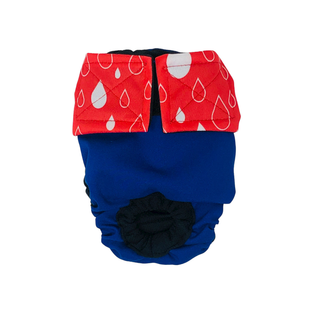 Barkertime Red Water Drops on Blue Dog Diaper