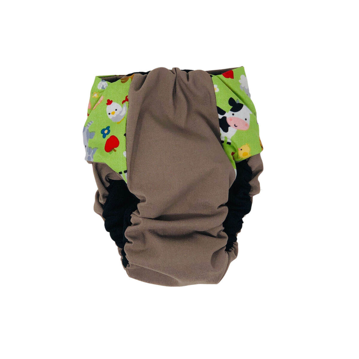 Barkertime Farm Animals on Brown Dog Diaper