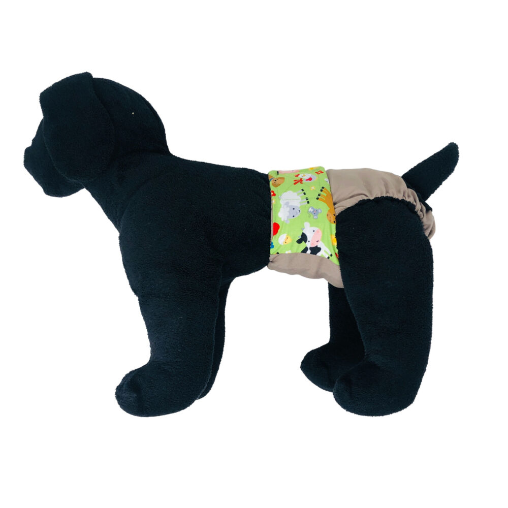 Barkertime Farm Animals on Brown Dog Diaper
