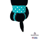 Barkertime White Polka Dot on Turquoise Dog Diaper Pull-up