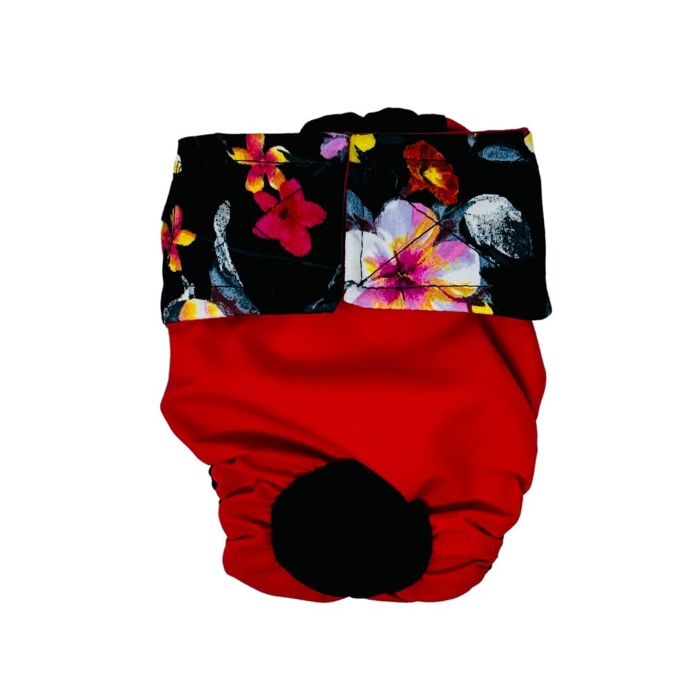 Barkertime Midnight Blossom Gala on Red Dog Diaper